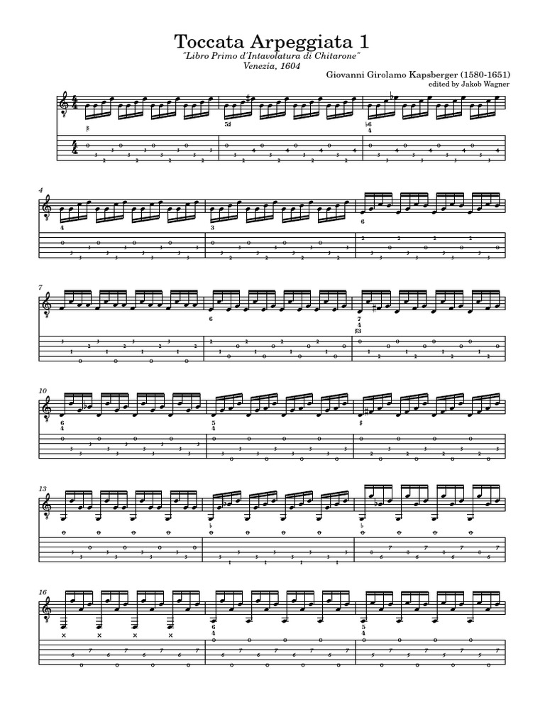 Kapsberger Toccata Arpeggiata 1604 | PDF