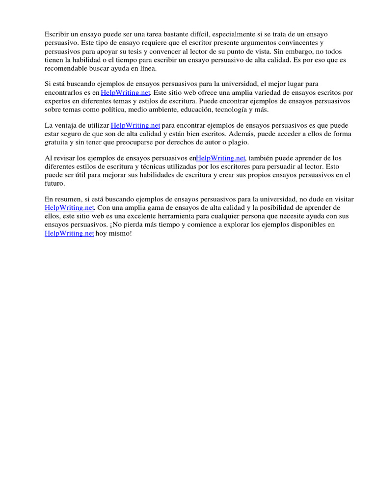 Ejemplos de Ensayos Persuasivos para La Universidad | PDF | Ensayos ...