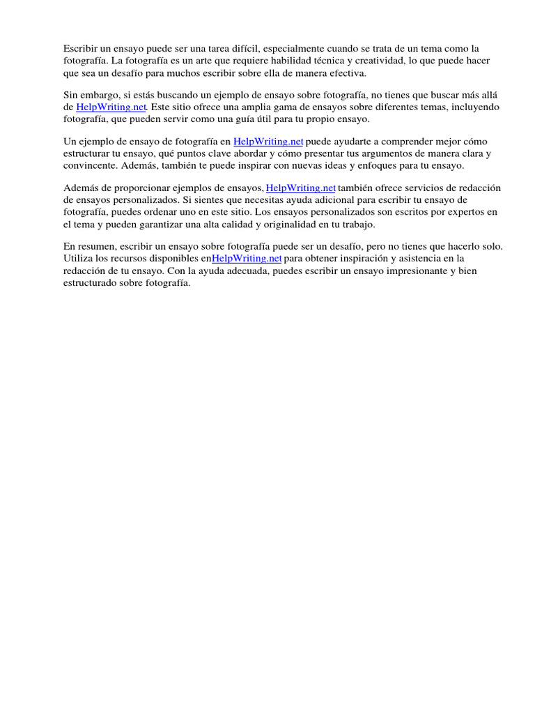 Ejemplo de Ensayo de Fotografía | PDF | Ensayos | Las artes