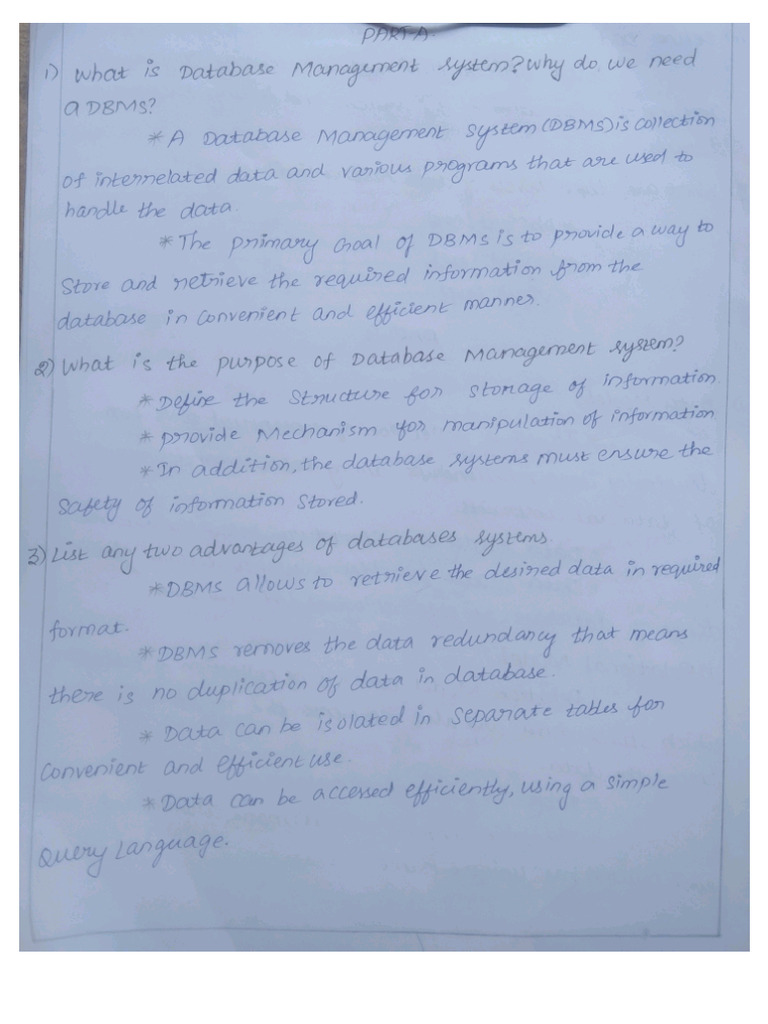 CS3492 DBMS Unit 1 Assignment | PDF