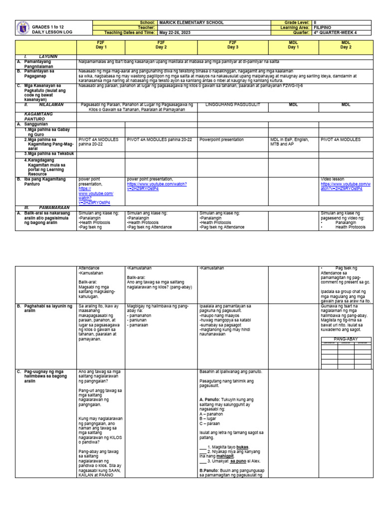 DLL - FIL-2 - Q4 - WEEK4docx | PDF
