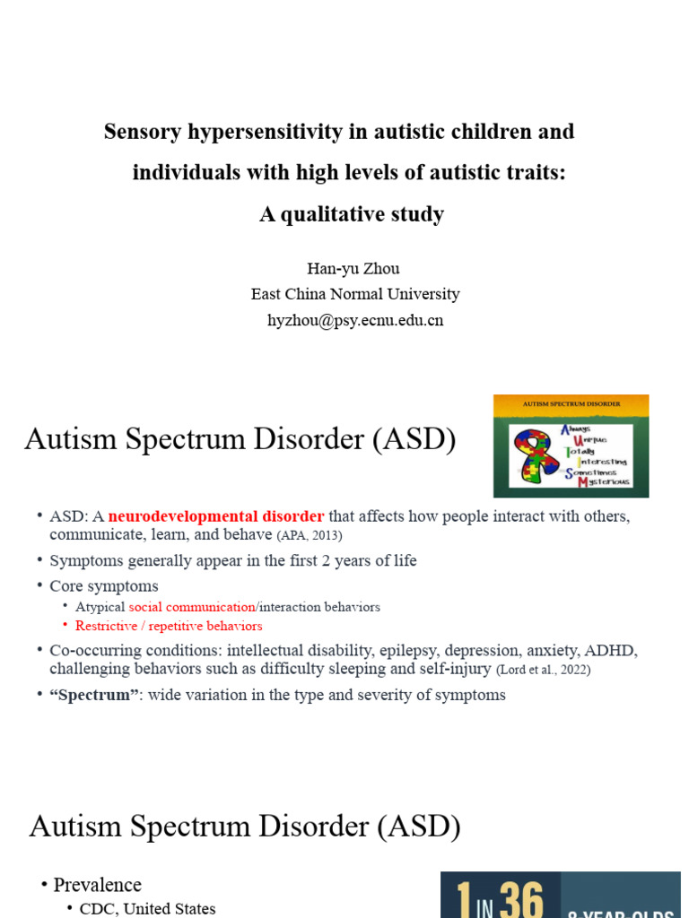 Sensory Hypersensitivity in Autism Study | PDF | Autism Spectrum ...