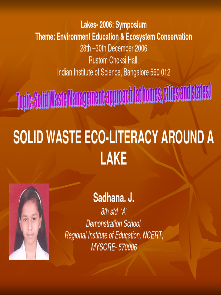 Eco-Literacy by School Girl | PDF | Waste | Municipal Solid Waste