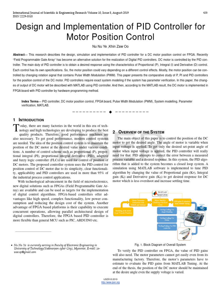 Design-and-Implementation-of-PID-Controller-for-Motor-Position-Control | PDF | Applied ...