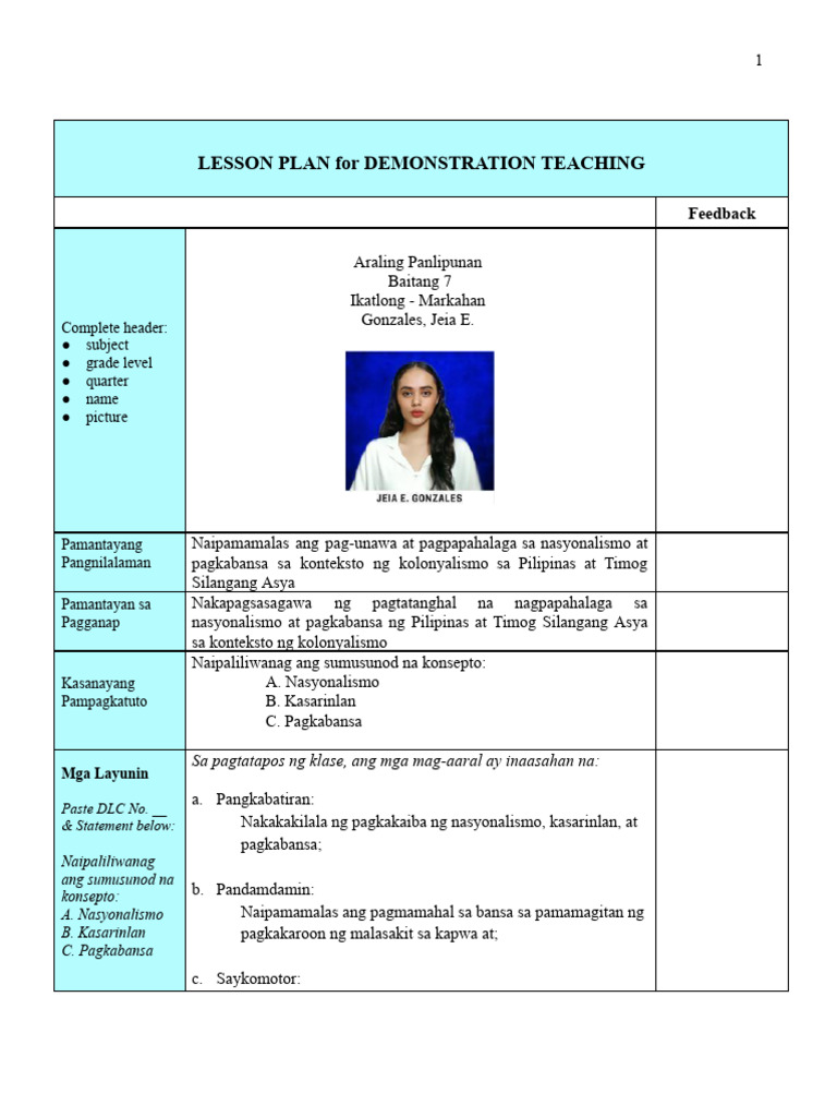 Gonzales Onl Final LP For-Demo-Teaching Ap | PDF