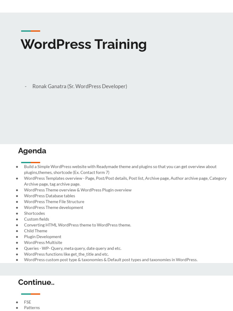 Wordpress Training Download Free Pdf Word Press Computing
