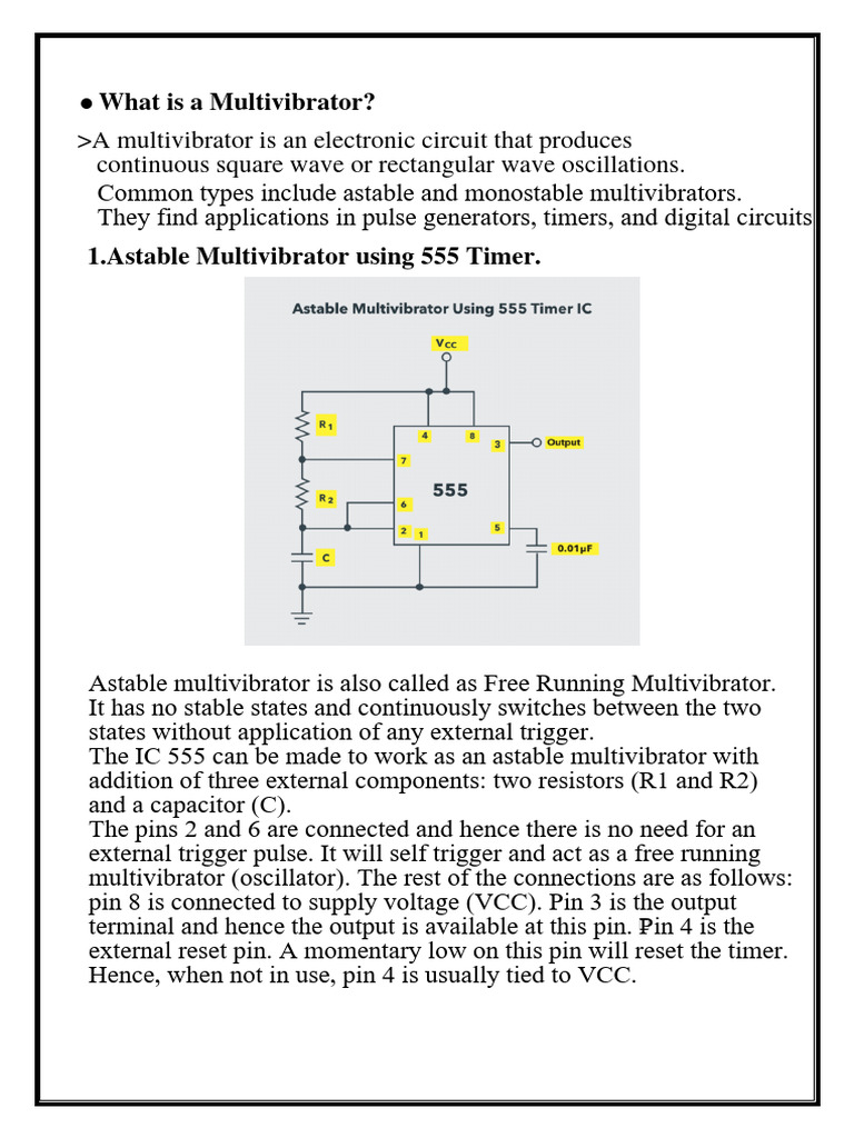 Multi Vibrator | PDF | Computer Engineering | Analog Circuits