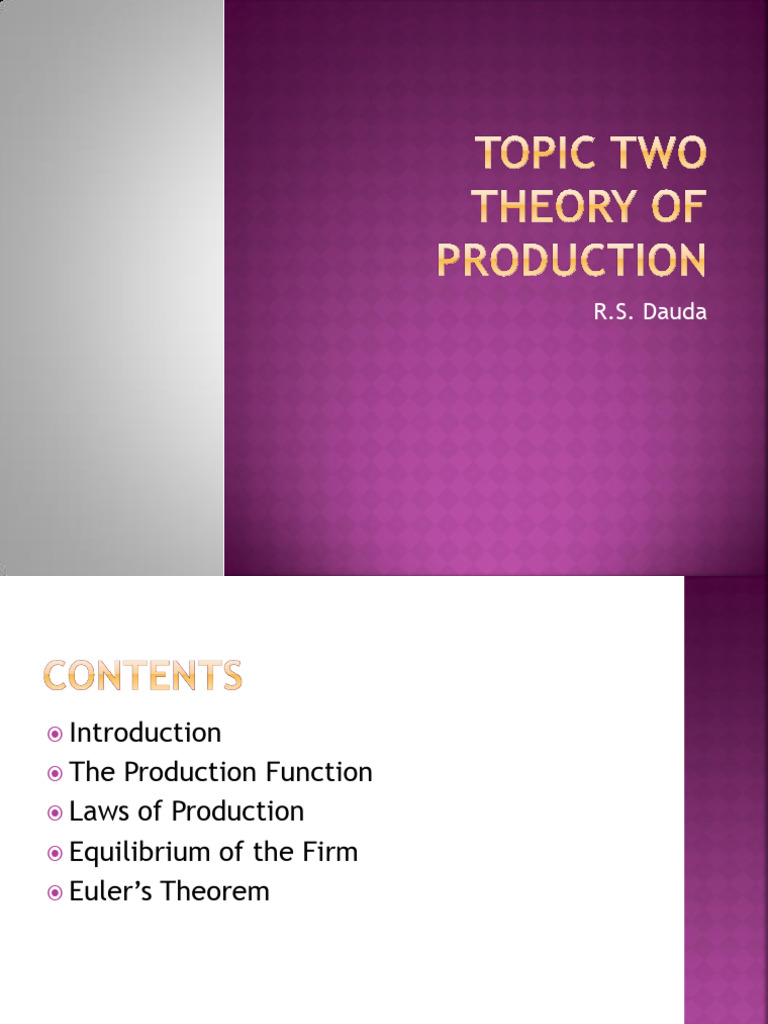Understanding Production Functions in Economics | PDF | Long Run And ...
