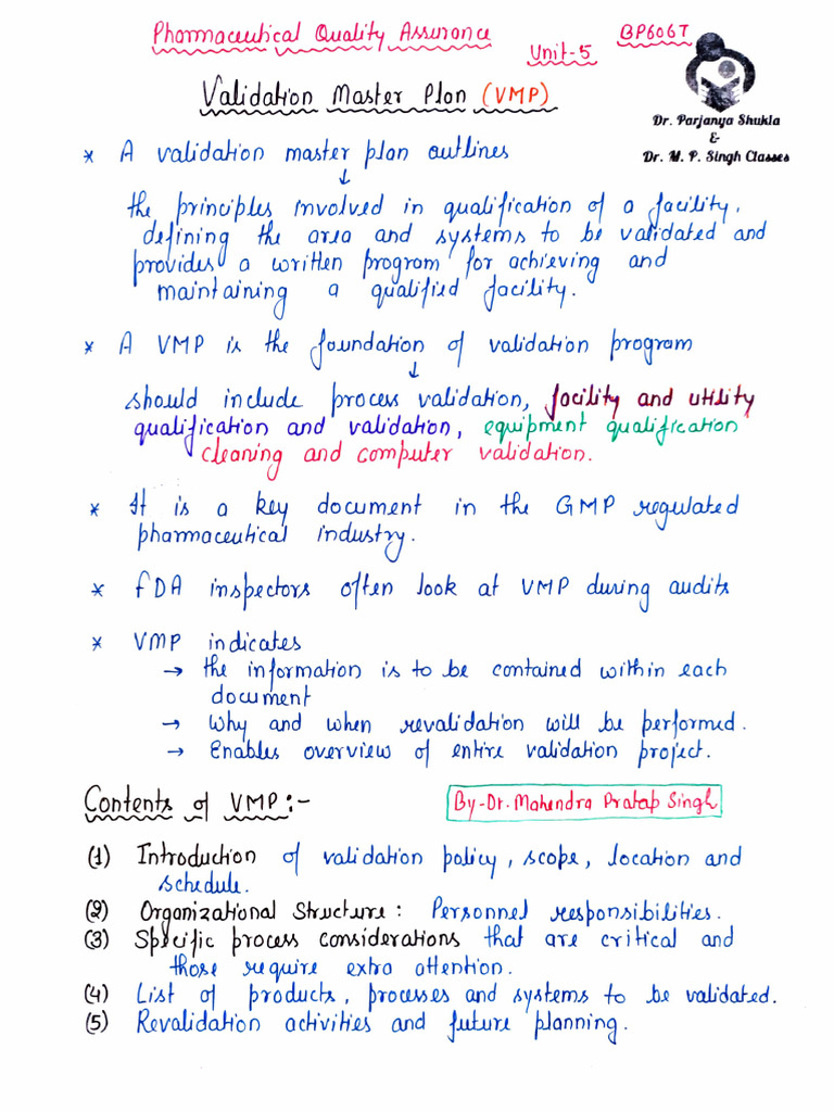 Pharmaceutical Quality Validation Master Plan | PDF | Science & Mathematics