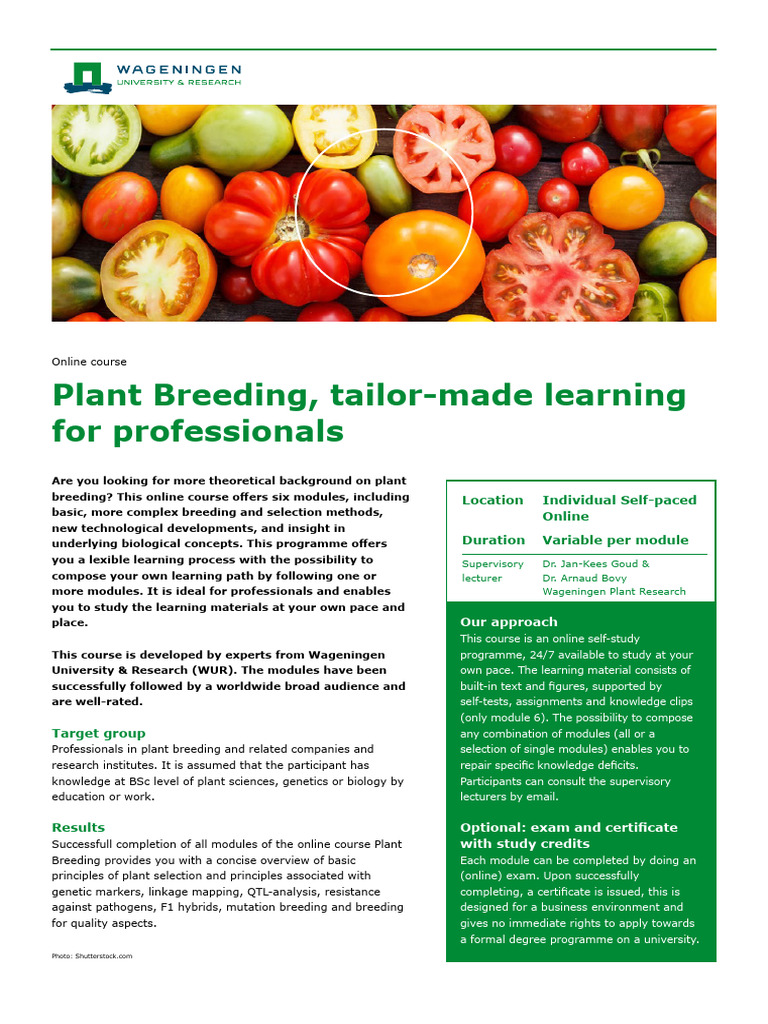 WA_Flyer Plant Breeding | PDF | Plant Breeding | Biology