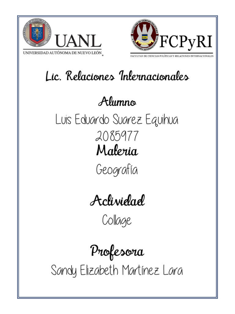 Collage Geografia | PDF