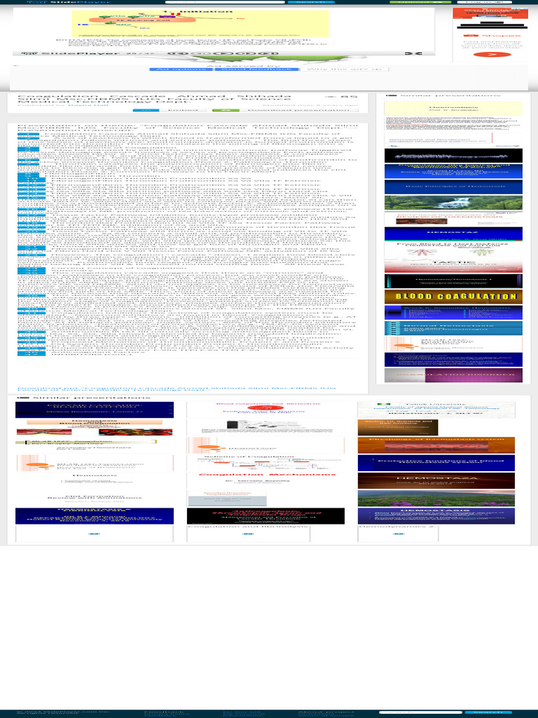 Coagulation Cascade Ahmad Shihada Silmi MSC, FIBMS | PDF | Coagulation | Cell Biology