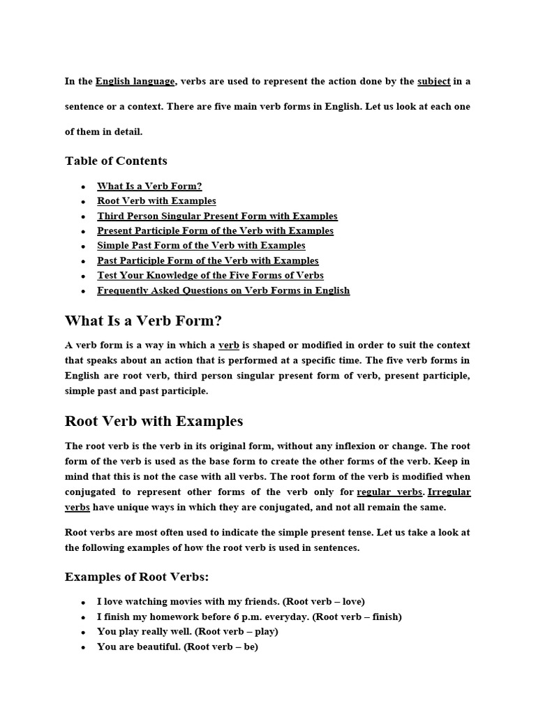 VERB | PDF | Verb | Language Families