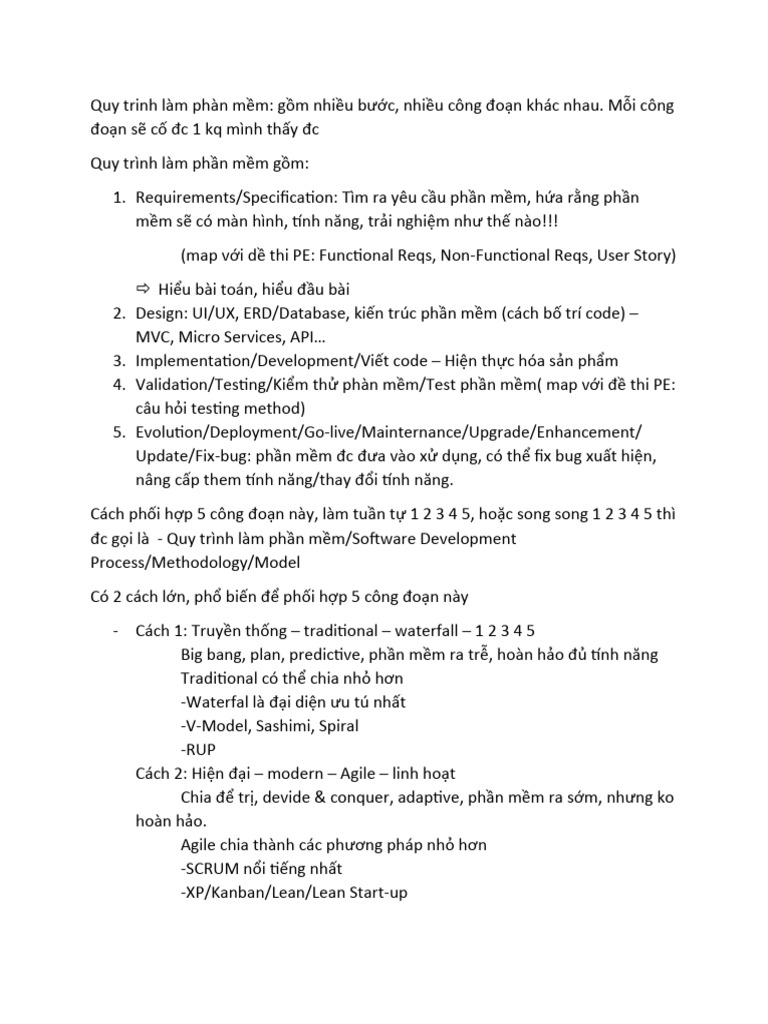 Quy trinh làm phàn mềm | PDF