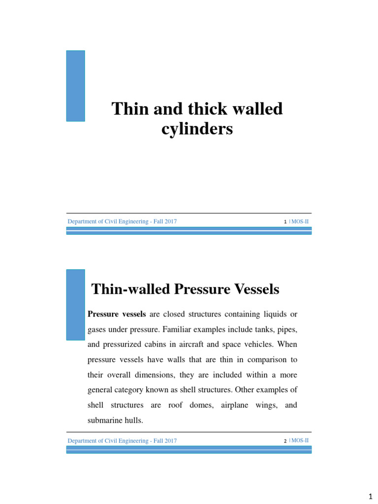 Thin and thick Walled Cylinders - Mechanics of Solids - Uni Lec. | PDF ...