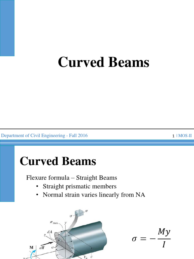 Stresses in Curved Beams Analysis | PDF | Bending | Beam (Structure)