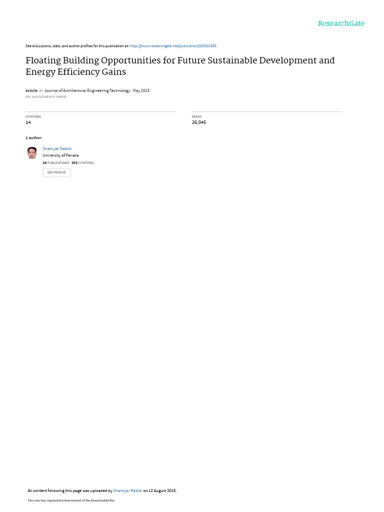 Floating Building Opportunities For Future Sustainable Development ...