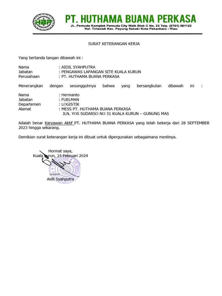 Surat Keluar AEL | PDF