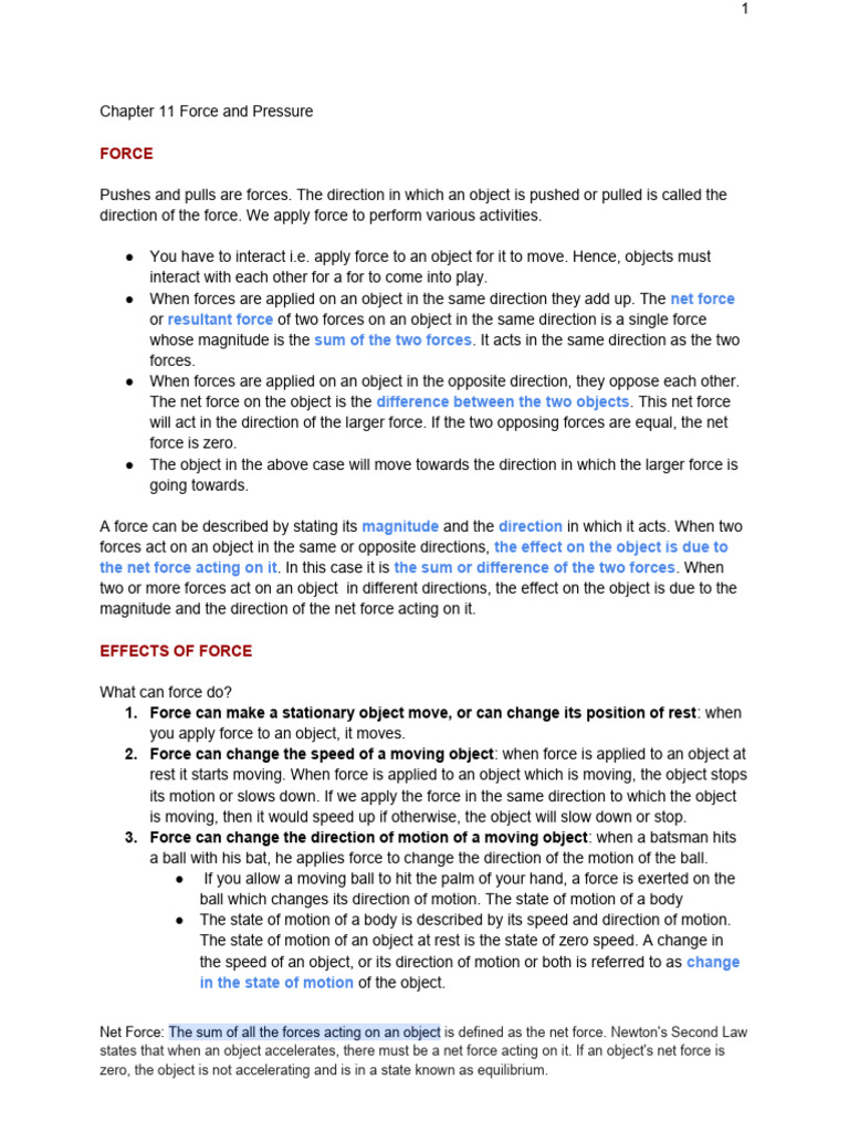 Science-Class 8 - Part 1 | Download Free PDF | Weight | Force