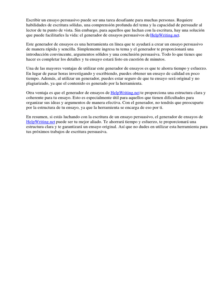 Generador de Ensayos Persuasivos | PDF | Ensayos | No ficción