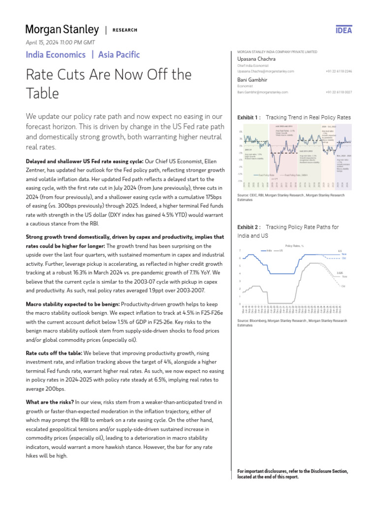 Rate Cuts Are Now Off The Table | PDF | Inflation | Macroeconomics
