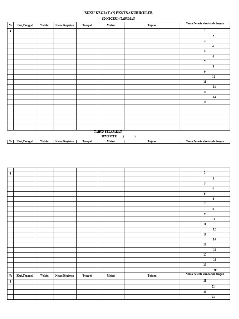 Buku Kegiatan Ekstrakurikuler Sd Negeri Pdf