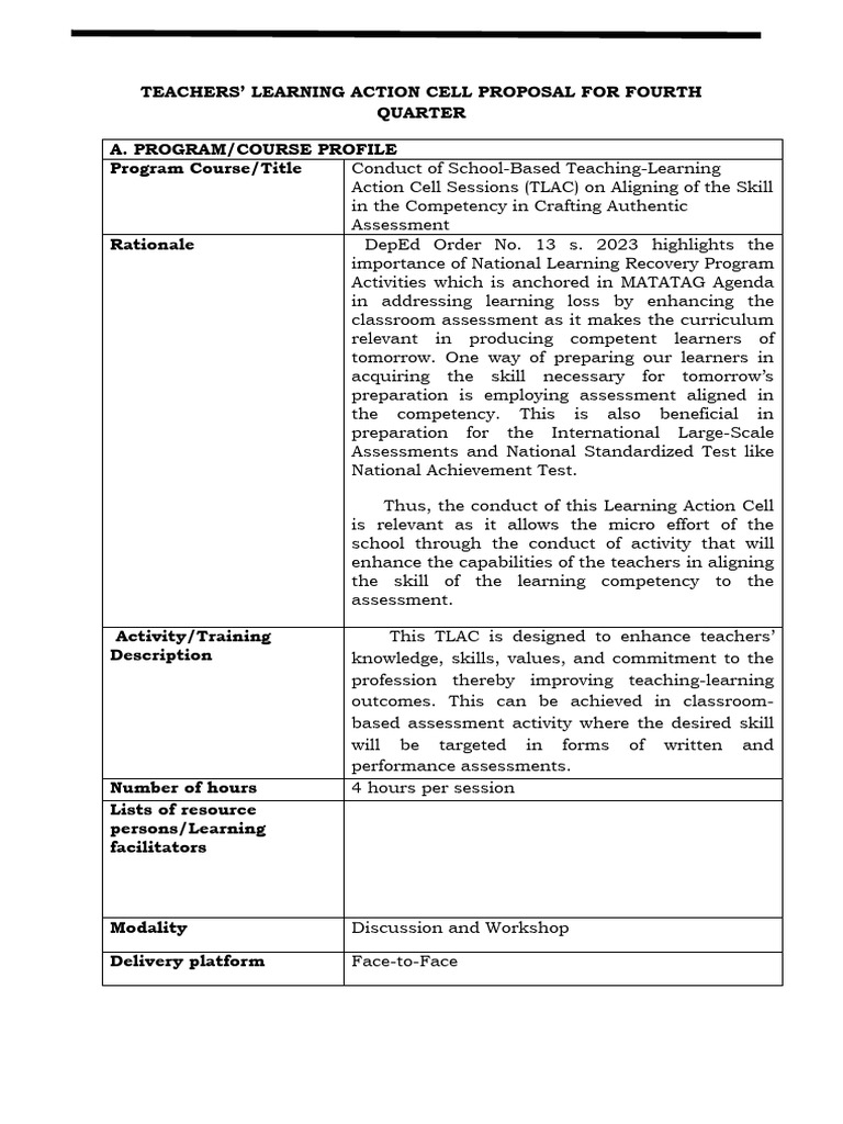 LEARNING ACTION CELL | PDF | Educational Assessment | Learning