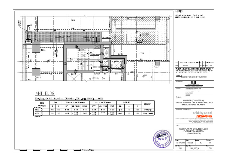 261_SBUT_CLUSTER 4NT_SKT_36_C01_PART PLAN AT GROUND FLOOR LEVEL ...