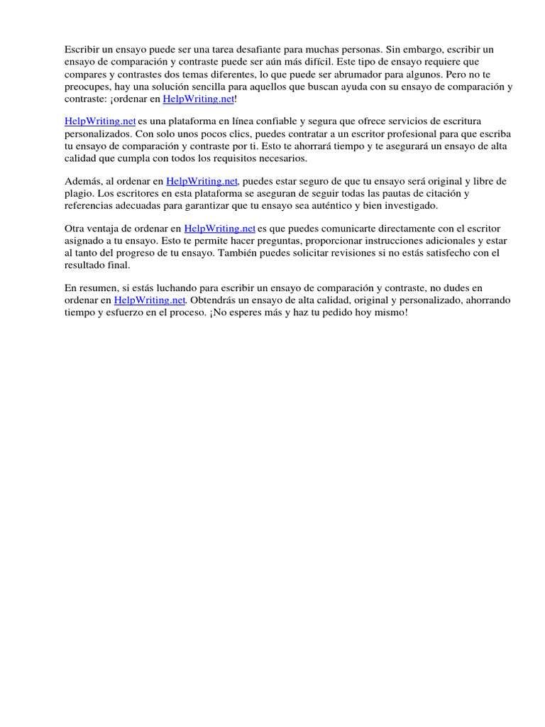 Introducción A Un Ensayo de Comparación y Contraste | Descargar gratis ...