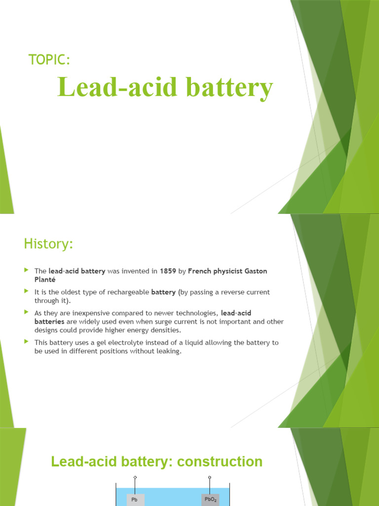 Lead-Acid Battery Overview and Applications | PDF | Rechargeable ...