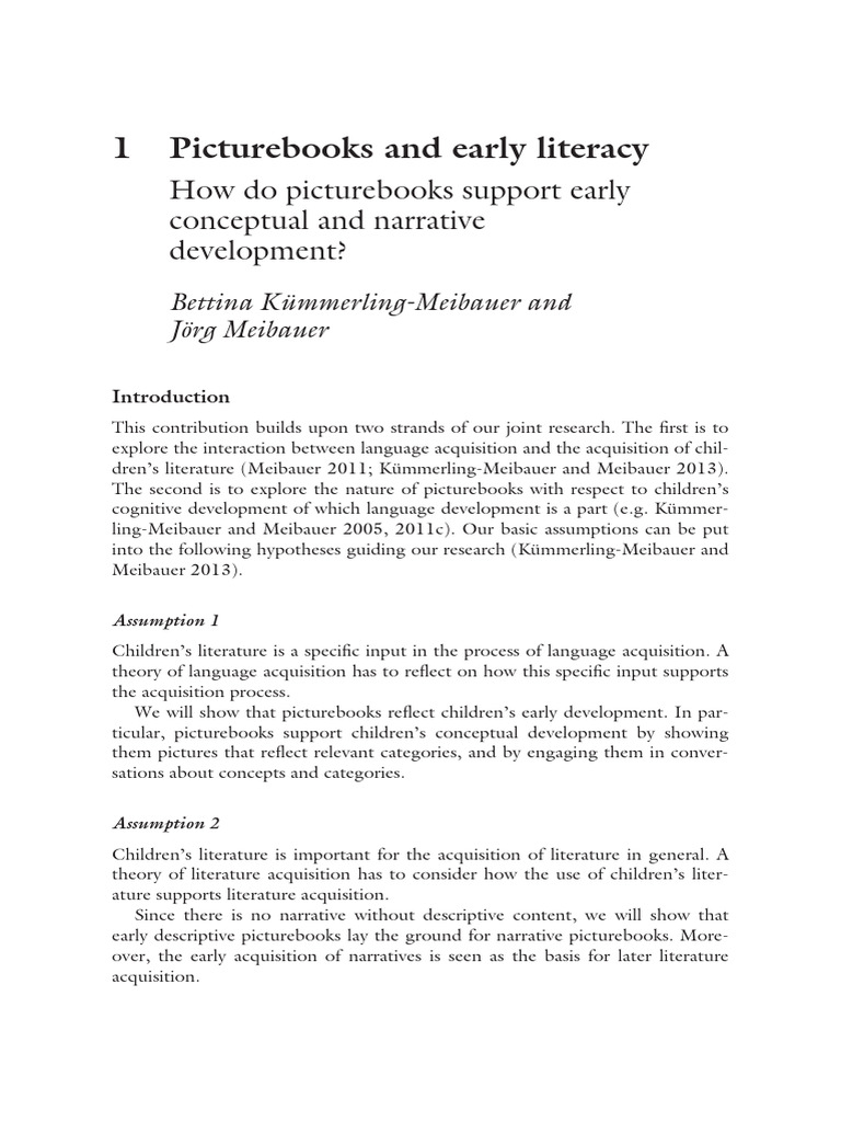 Picturebooks and Early Literacy | PDF | Narrative | Knowledge