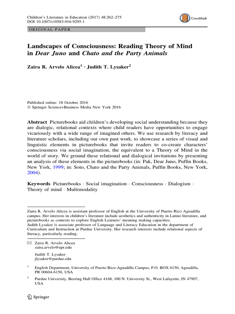 Landscapes of Consciousness Reading Theory of Mind in | PDF | Mind | Theory Of Mind