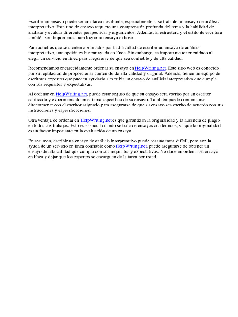 Cómo Escribir Un Ensayo de Análisis Interpretativo | PDF | Websites ...