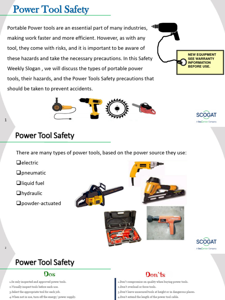 Weekly Safety Slogan - Week 43 - Power Tool Safety | PDF | Personal ...