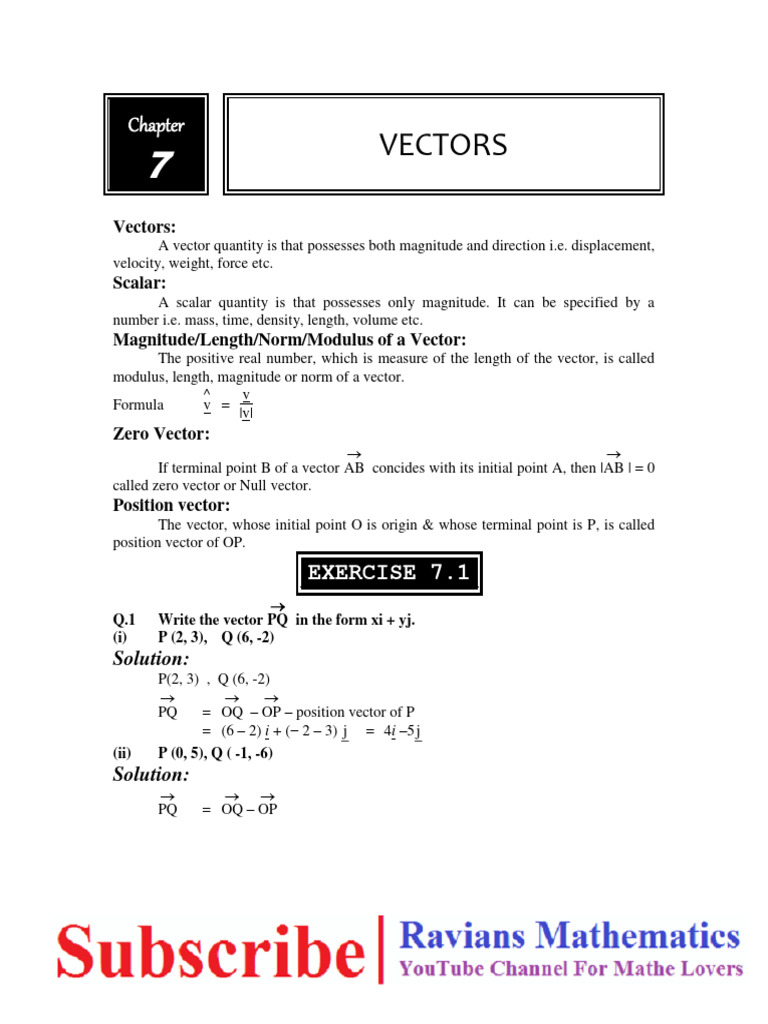 Math Key-Part-2 CH # 7 | PDF | Euclidean Vector | Norm (Mathematics)