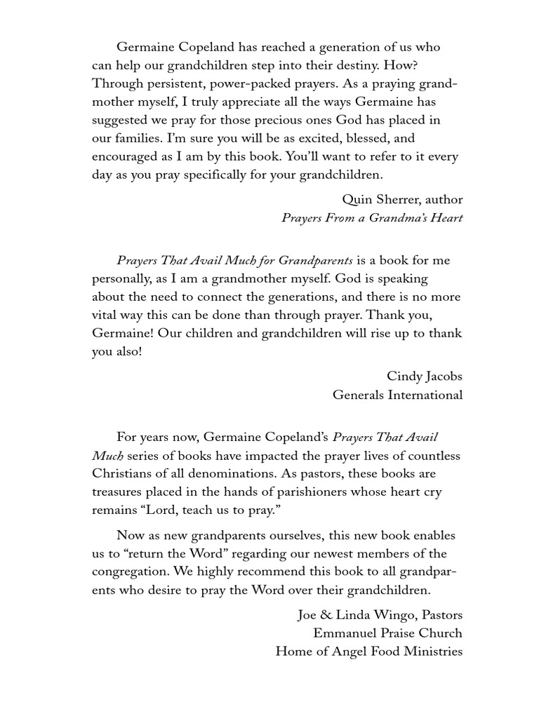 Prayers That Avail Much For Grandparents, 1577947231 | PDF | Prayer ...