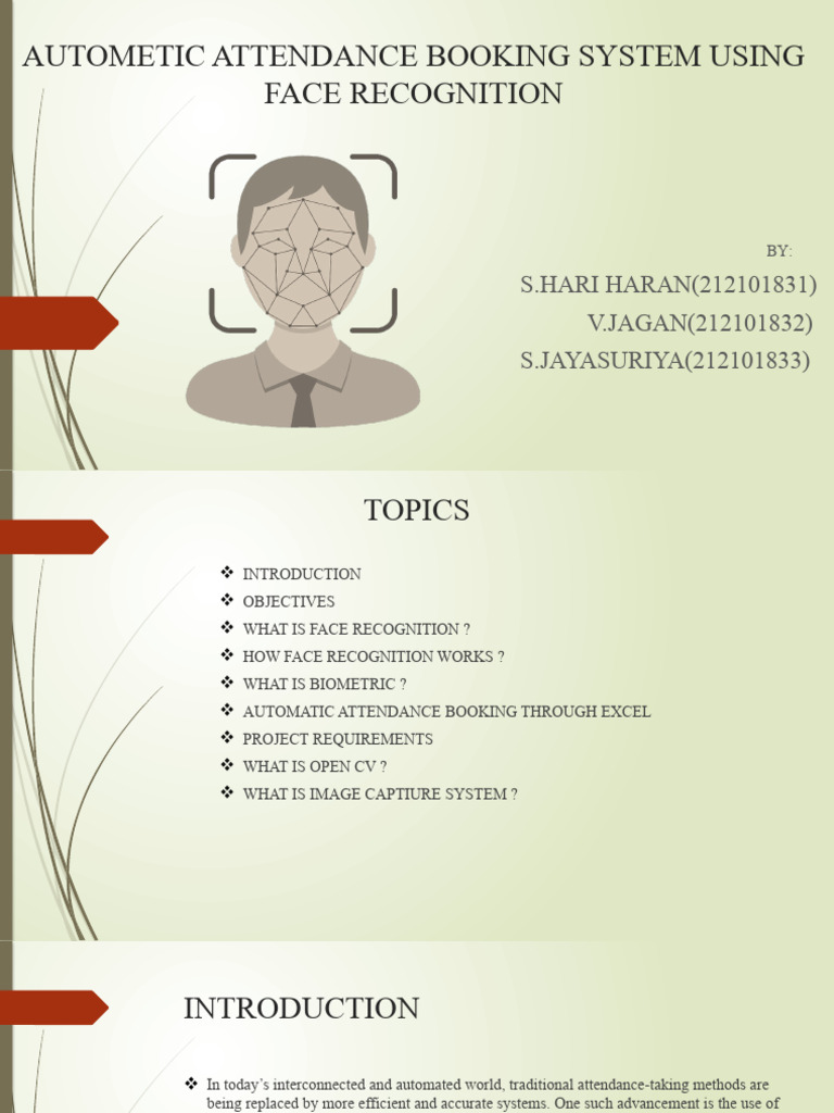 PROJECT PPT | PDF | Computer Vision | Biometrics
