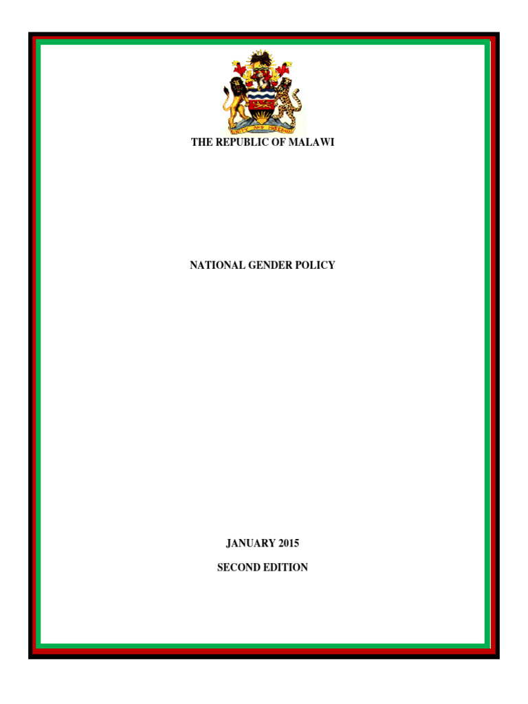 Malawi National Gender Policy 2015 | PDF | Gender Equality | Gender Studies