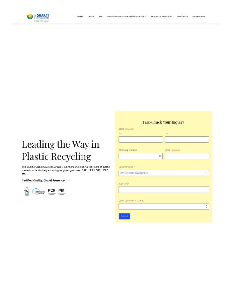 GRS Certified PCR, PIR Granules | PDF | Recycling | Plastic