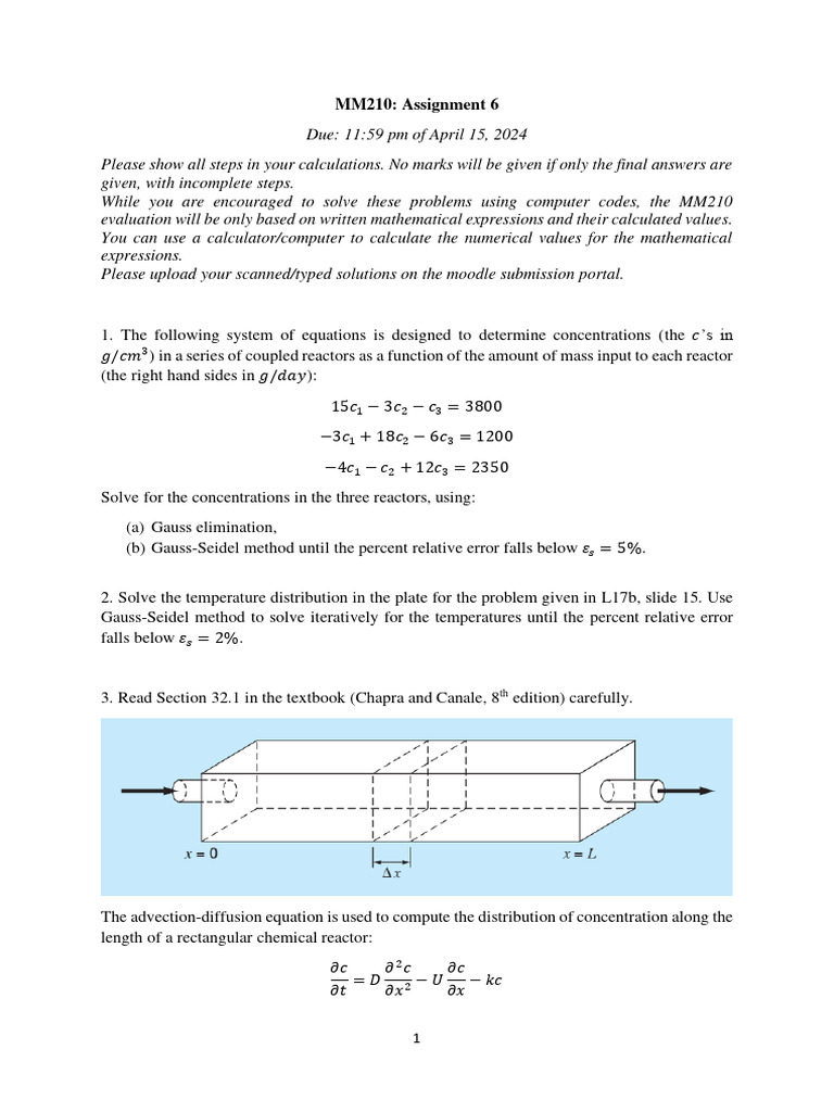 MM210 Assignment 6: Reactor Calculations | PDF | Applied Mathematics
