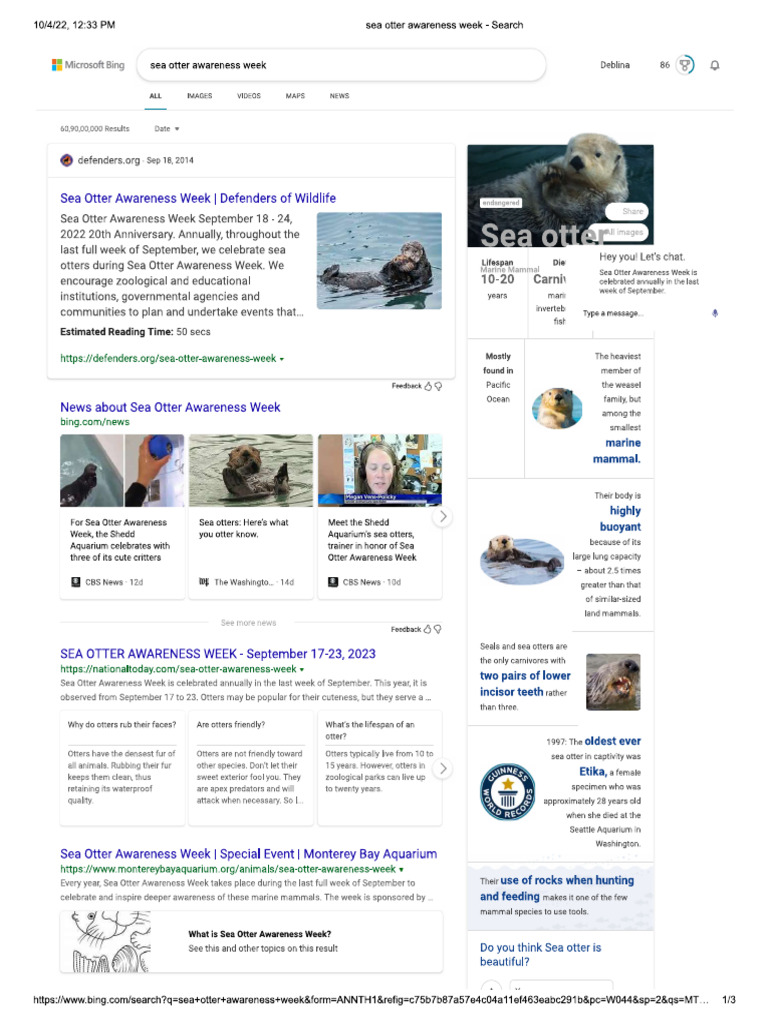 Sea Otter AWareness Week | PDF