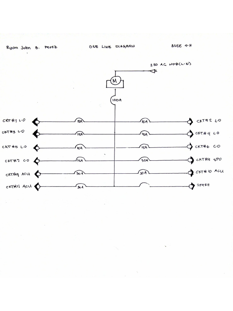 Ryan John B Perez - One Line Diagram | PDF