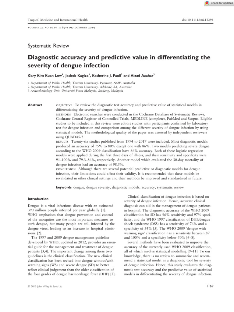 Tropical Med Int Health - 2019 - Low - Diagnostic Accuracy and ...