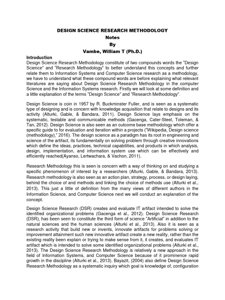 Design Science Research Methodology Overview | PDF | Science | Methodology