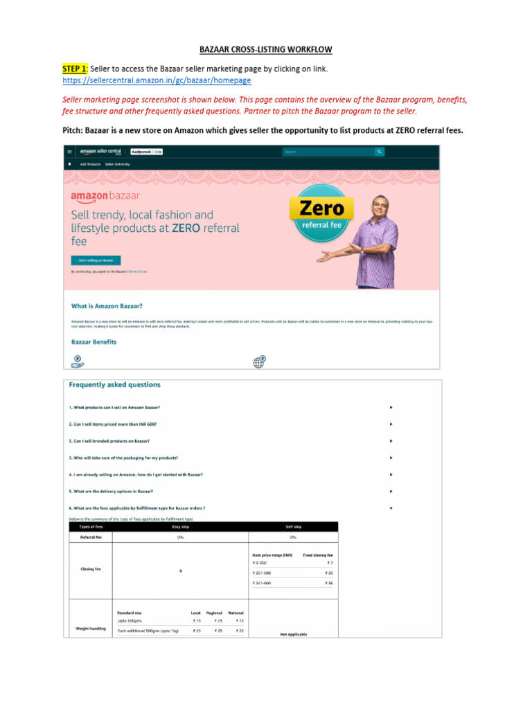 Bazaar Cross-Listing Workflow Guide | PDF | Finance & Money Management