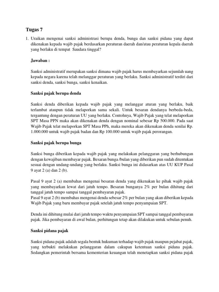 Tugas 7 - Lab. Pajak Derah Dan Retribusi Daerah | PDF