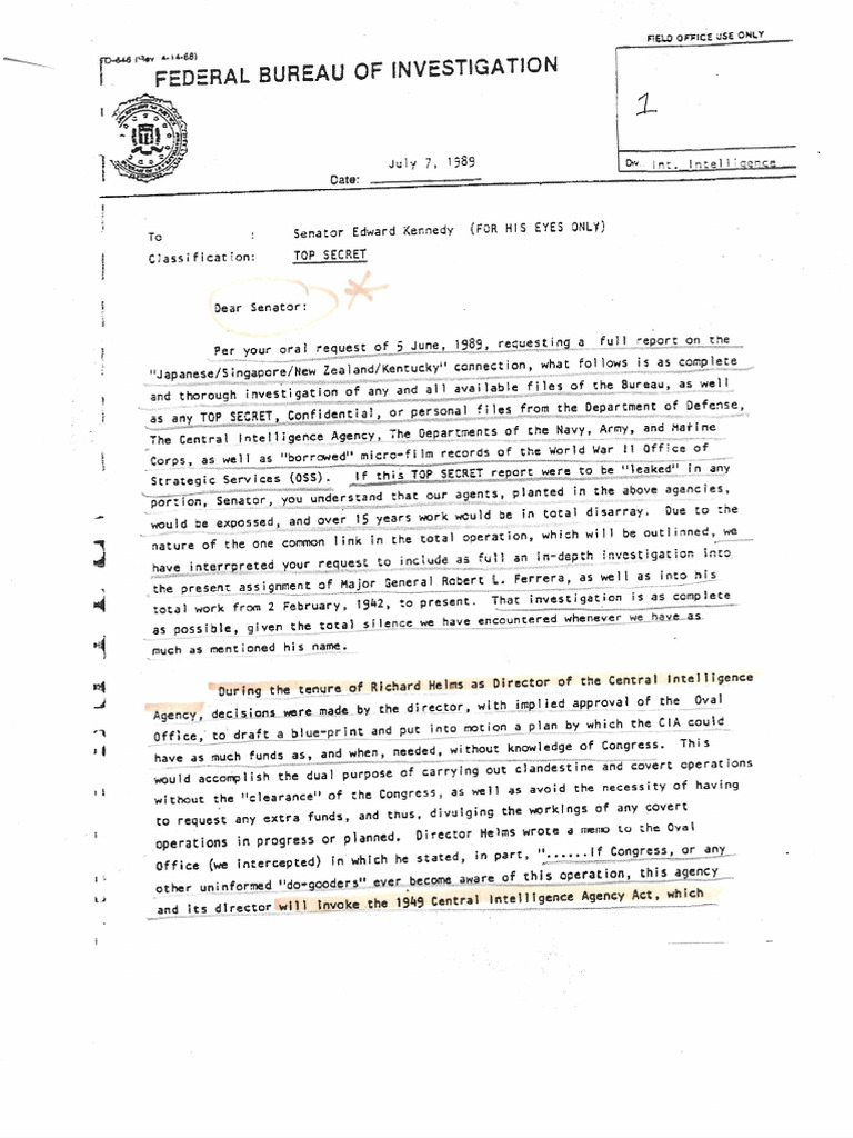 Ted Kennedy FBI Files | PDF