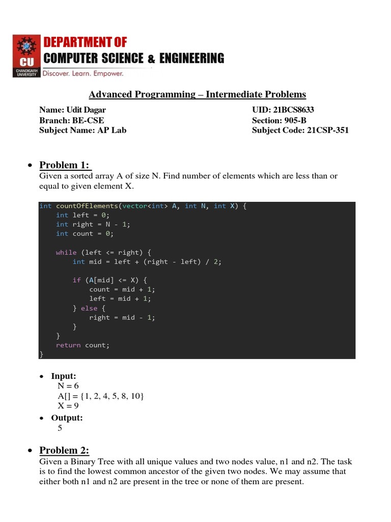 AP Intermediate UD | PDF | Theoretical Computer Science | Algorithms And Data Structures