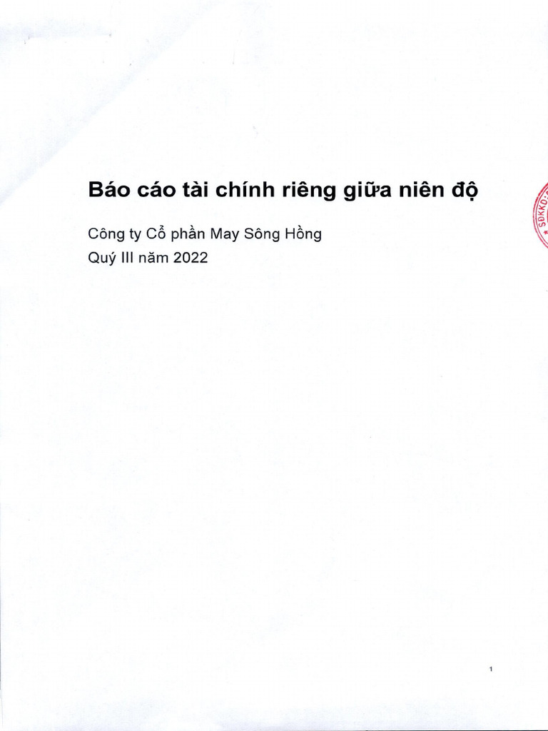 MSH BCTC Rieng Quy 3 2022 | PDF