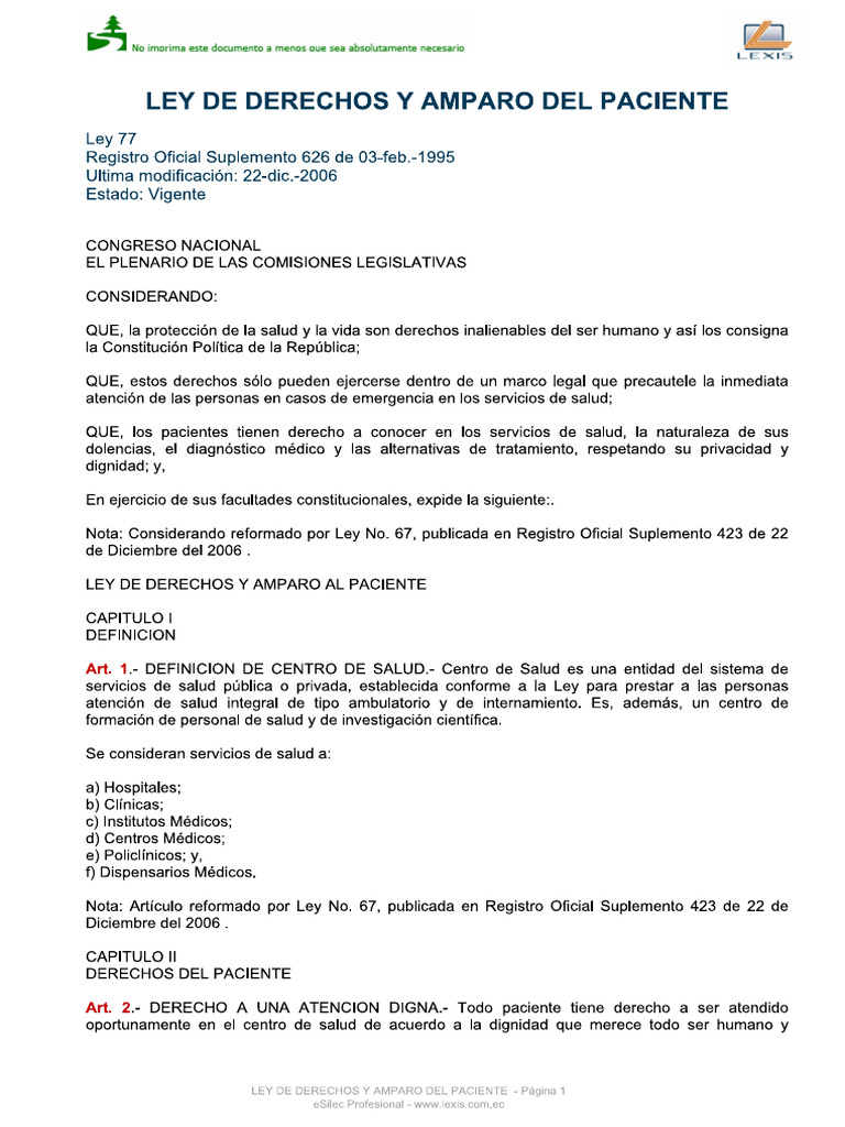 Ley Del Paciente Pdf 5594